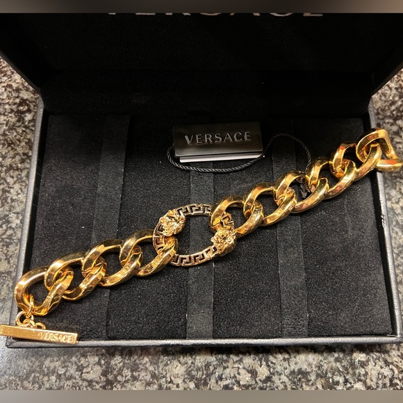 Versace | Jewelry | Versace Greca Link Bracelet New | Poshmark